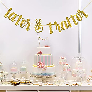 MonMon & Craft Later Traitor Banner / We'll Miss You Banner / Job Change / Going Away Last Day Party / Retirement Banner / Graduation Party Supplies Gold Glitter