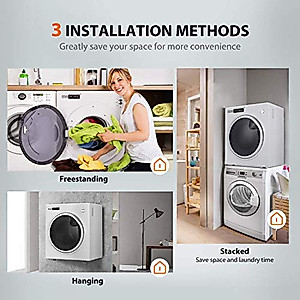 VIVOHOME 110V 1500W Electric Compact Portable Clothes Laundry Dryer Machine for Apartment 3.5 cu.ft 13lbs