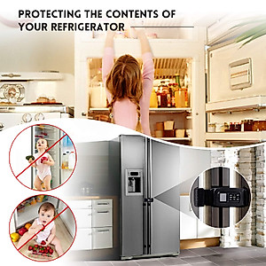 Child Safety Refrigerator Door Lock, Baby Kids Multi-Functional Cabinets Latches, Fit Closed Handle Cabinets, Fridge, Kitchen, Oven (Regular)