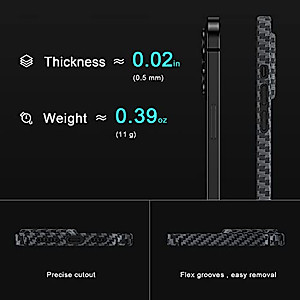 memumi 𝟮𝟬𝟮𝟮 𝐍𝐄𝐖 Real Carbon Fiber Case for iPhone 13 Pro Max, Sturdy Durable Carbon 0.5 mm Thin Cover for iPhone 13 Pro Max Aramid Fiber Skin Case with Military-Grade Drop Protection Black
