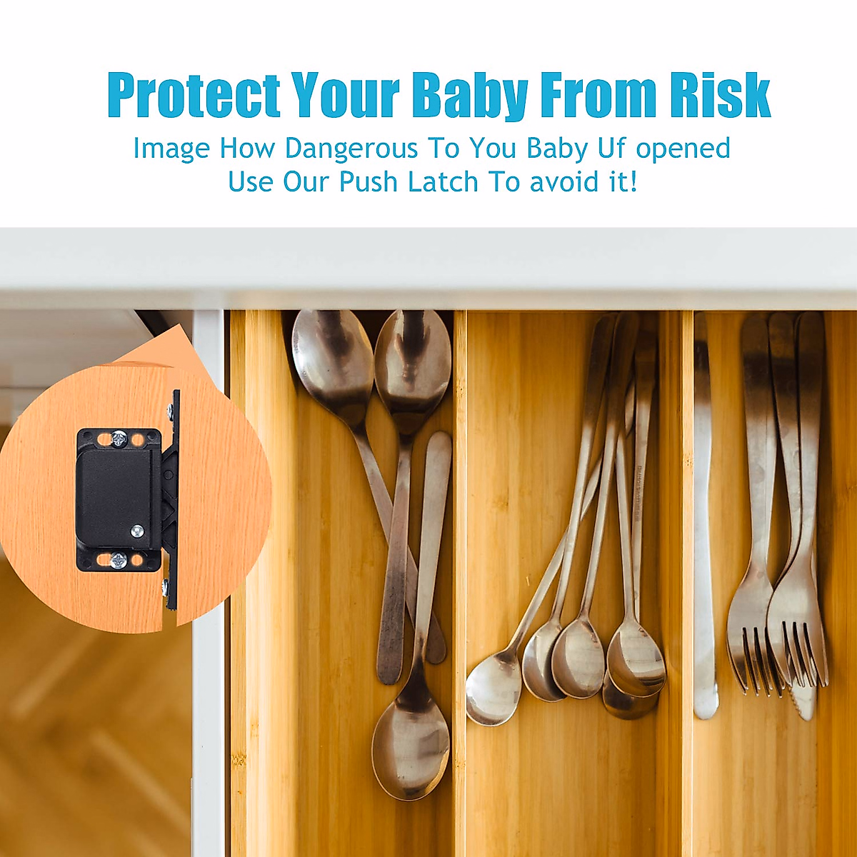 Eurizen RV Drawer Latches and Catches, Eurizen 6 Pack RV Cabinet Door Latches and Catches, 10 Pull Force Latches for Home and Cabinet Doors, Ideal for RV, Camper, Motor, Home, Trailor