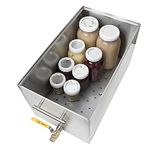 15 quart Jar Stove Top Water Bath Canner - Updated Style - Large Pot/With Drain Valve - Not Polished