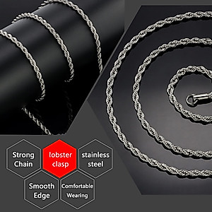 HolyFast Twist Chain Necklace - Stainless Steel Rope Jewelry for Men & Women