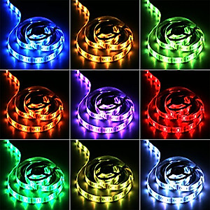 HIKENRI Battery Powered LED Strip Lights, 24-Keys Remote Controlled, DIY Indoor and Outdoor Decoration, 6.56ft Waterproof