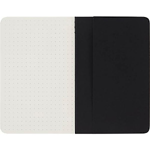 Moleskine Cahier Journal, Soft Cover, Pocket (3.5" x 5.5") Dotted, Black, 64 Pages (Set of 3)