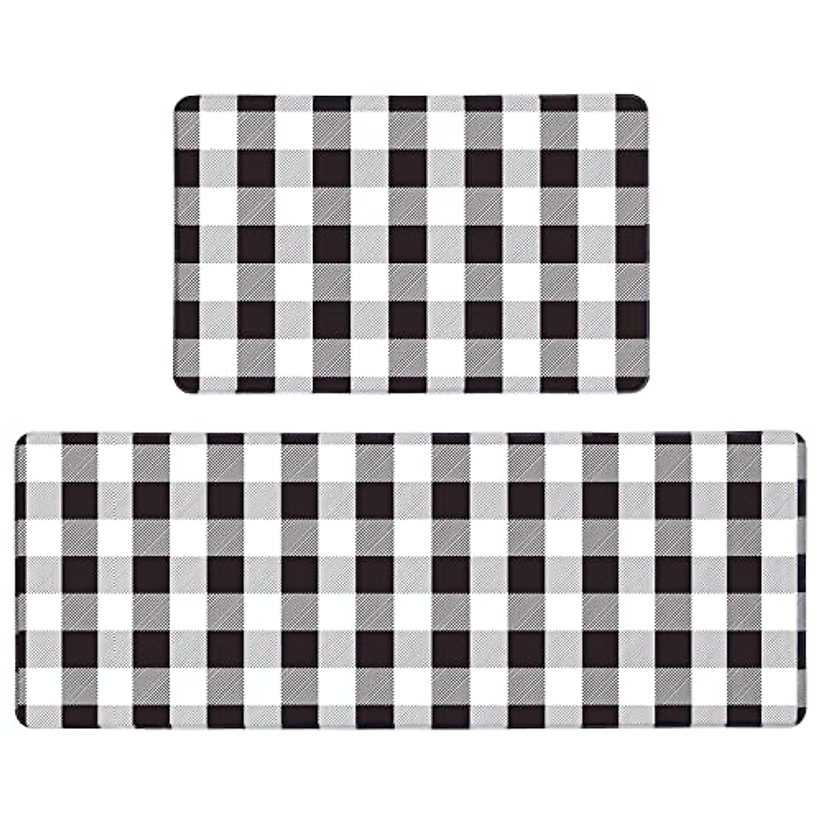 Pauwer Anti Fatigue Kitchen Mat Set of 2, Farmhouse Kitchen Rugs Non Skid Washable, Cushioned Kitchen Mats for Floor, Waterproof Memory Foam Kitchen Floor Mats, Standing Desk Mat Kitchen Runner Carpet