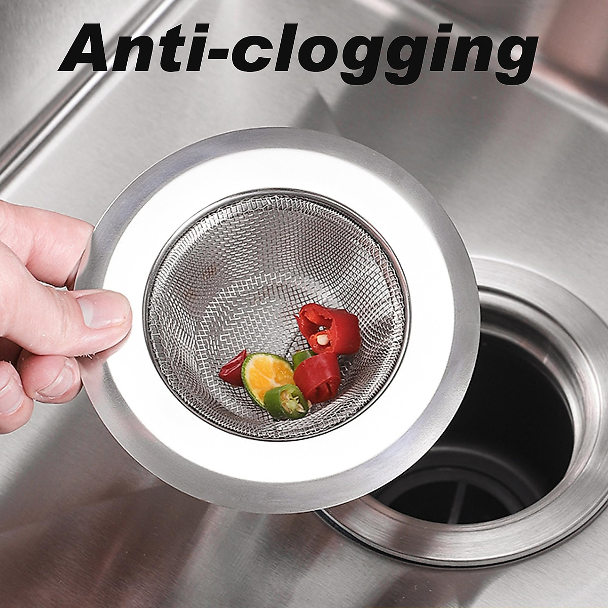 10 Pcs Kitchen Sink Strainer Stainless Steel Mesh and Punching | Kitchen Sink Drain Strainer with Large Wide Rim 4.5" for The Sink in Kitchen/Bathroom/Bathtubs | Rust-Free, Sturdy and Durable