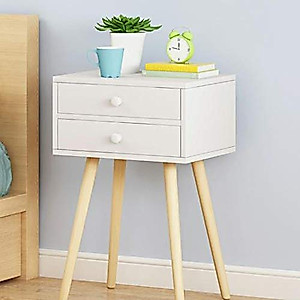 SJYDQ Nordic Wood Stand Drawer Bedside Table Bedroom Furniture Organizer Storage Basket Nightstands