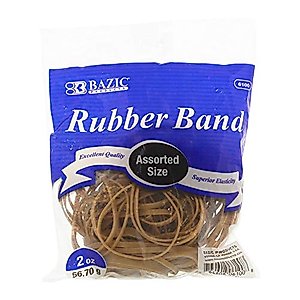 BAZIC Rubber Bands, Assorted Size 2 Oz./ 56.70 g, Made in USA Elastic Stretchable Bands for Bank Paper Bills Money Dollars File Folders, 1-Pack