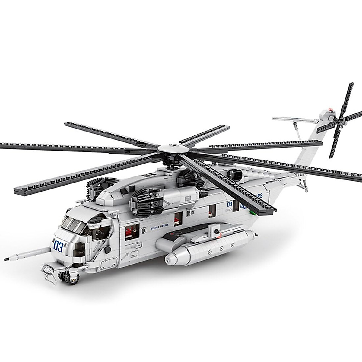 Mocsage Modern Military Helicopter Modular Building Blocks Set, 2192Pcs 1/35 for Sikorsky CH-53E Super Stallion Airplane Cosntruction Toys for MOC Lovers