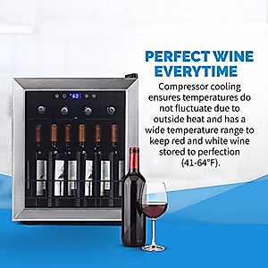 NewAir Wine Cooler and Refrigerator | 23 Bottle Capacity | Freestanding/Built-in Countertop Wine Cellar in Stainless Steel with UV Protected Glass Door