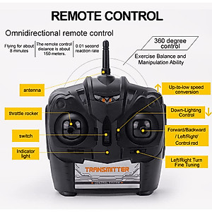 Remote Control Helicopter, 528 Aircraft with Altitude Hold, One Key take Off/Landing, 3.5 Channel, Gyro Stabilizer and High &Low Speed, LED Light for Indoor to Fly for Kids and Beginners (Bule)