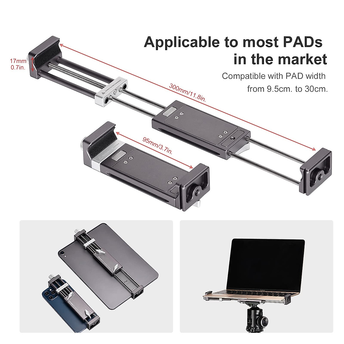 SUNWAYFOTO PC-03 Tablet Laptop Mount Smart Phone Bracket Tripod Bracket Accessories for Ipad Pro Holder Arca Swiss Stand Universal