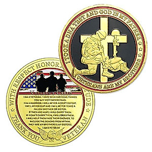 Military Veterans Creed Challenge Coin Thank You for Your Service-Veterans are My Brothers Military Coins Gift