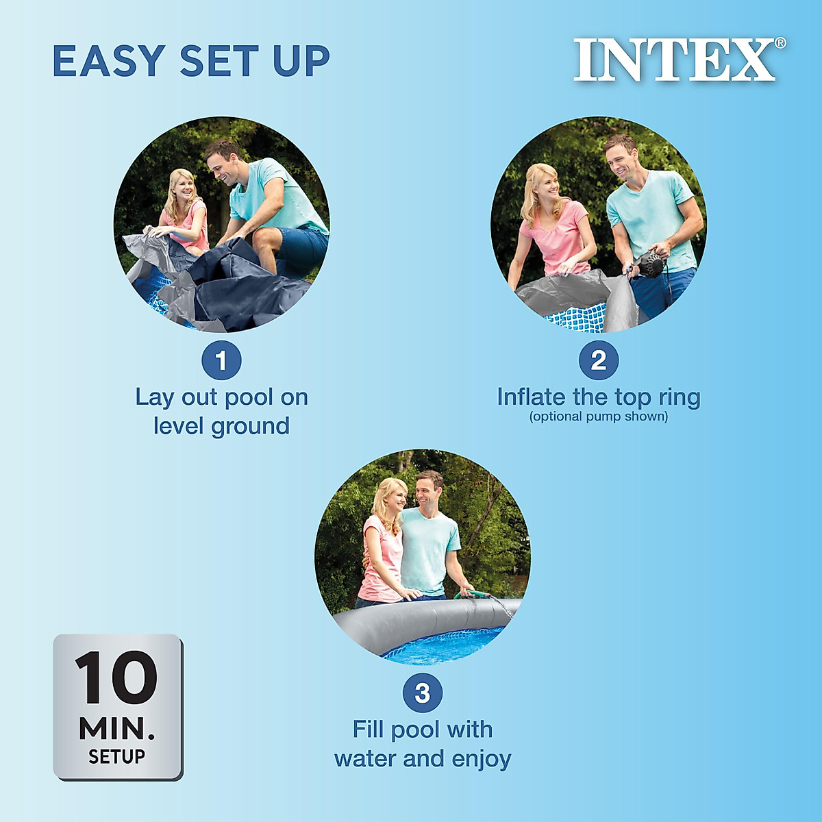 Intex Easy Set 8 Foot x 30 Inch Round Inflatable Top Ring Outdoor Backyard Above Ground Swimming Pool for Kids and Adults with 330 GPH Filter Pump