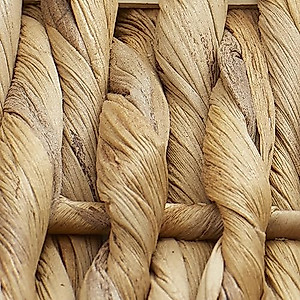 Deco 79 Dried Plant Handmade Woven Tray, Set of 2 18", 20"W, Brown