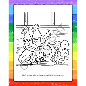 ZOCO - Noah's Ark - Religious Coloring Books (25 Bulk Pack, Without Crayons) - Christian Activity Books for Kids - Sunday School Crafts