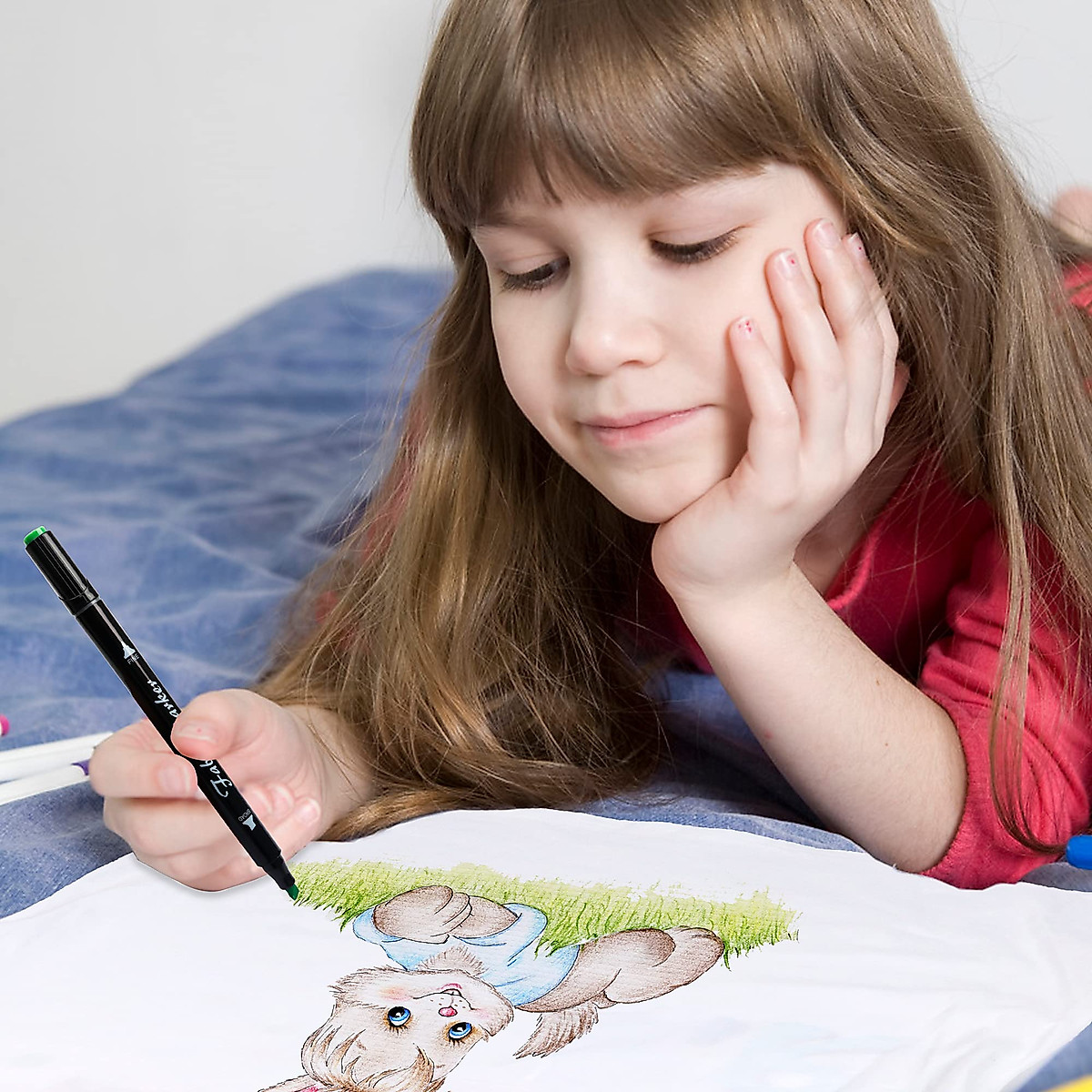 Fabric Markers, Lelix 30 Permanent Colors Dual Tip Fabric Pens for Writing Painting on T-Shirts Clothes Sneakers Canvas Pillowcases, Child Safe & Non-Toxic for Kids Adults