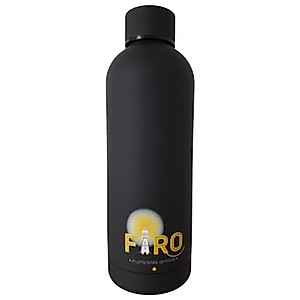 FARO Stainless Steel Water Bottle -17 Fl Oz- Double Layer Vacuum Insulated Reusable Thermos Leak Proof BPA Free thermoflask Hot Cold Water Bottles for Sport, Gym, Coffee, and School (BLACK)