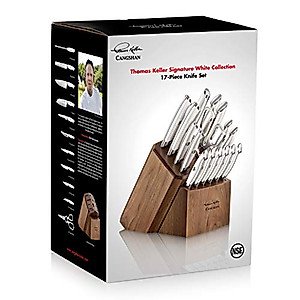 Cangshan Thomas Keller Signature Collection Swedish Powder Steel Forged, 17-Piece Knife Block Set, Walnut, White