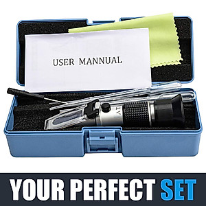 SMARTSMITH Car Antifreeze Refractometer °F Dispay 4 in 1 Ethylene Glycol, Propylene Glycol in Antifreeze Liquids Freezing Point Temperature and Freezing Point Concentration, Automotive Battery Liquid