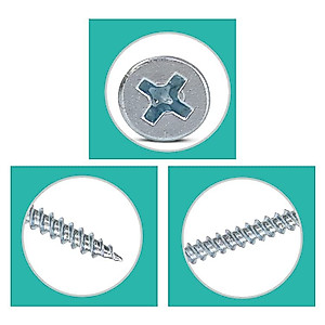 IEUYO Drywall Sheetrock Screw Wood Screw Assortment Kit Bugle Flat Head Phillips Drive Zinc Coated Finish for Drywall Wood (#6) M3.5x16/20/25/30/40/50, 200 PCS/6Sizes