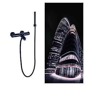 JEMITA Black Thermostatic Shower Faucets Bathroom Thermostatic Mixer Hot and Cold Bathroom Mixer Mixing Valve Bathtub Faucet (Color : HW-98006)