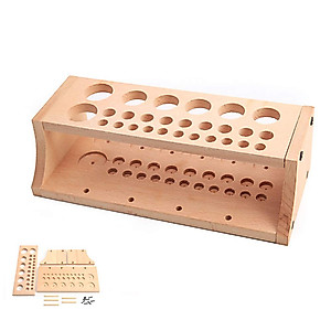 Wooden Leathercraft Tools Rack, Spool Thread Stand Leather Craft Tools DIY Storage Rack Holder Organizer, Punching Tools Holder Organizer Stand (255x110x72mm)