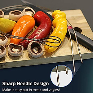 Stainless Steel Flexible Skewers Set of 2 - Metal Kebab BBQ Skewers – Perfect for Closed Lid BBQ Grilling Or *Ninja type grills