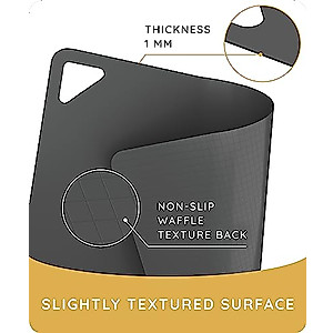 Extra Thin Flexible Cutting Boards for Kitchen - Cutting Mats for Cooking, Colored Cutting Mat Set with Easy-Grip Handles | Non Slip Cutting Sheets, Flexible Plastic Cutting Board Set of 3 (15"x12")