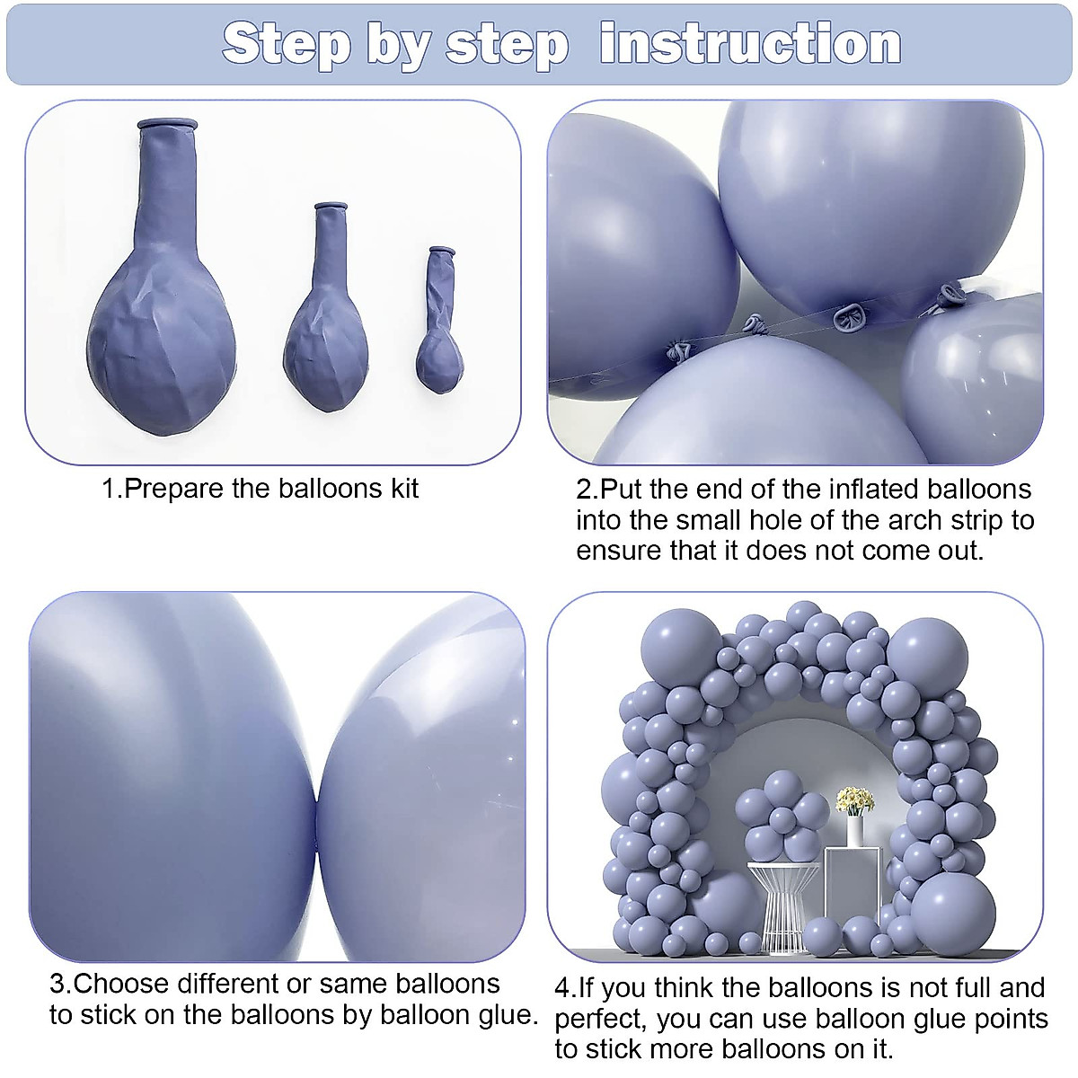 AJOYEGG Dusty Blue Balloons Garland Arch Kit, 100 PCS 18inch 12inch 5inch Slate Blue Balloons Latex Party Balloons, Gray Blue Helium Balloons for Baby Shower Wedding Birthday Engagements Supplies