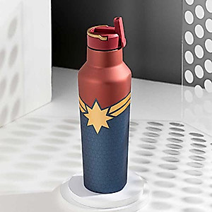 Corkcicle Sport Canteen - Water Bottle & Thermos - Triple Insulated Shatterproof Stainless Steel, 20 oz, Marvel - Captain Marvel