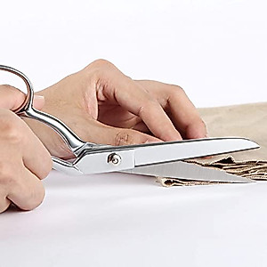 JARVISTAR 8” All Purpose Fabric Tailor Scissors Heavy Duty, Sharp Bent Dressmaker Shears and 4" Precision Small Pointed Embroidery Scissors for Crafts, Thread Needlework, Sewing &Yarn, Stainless Steel