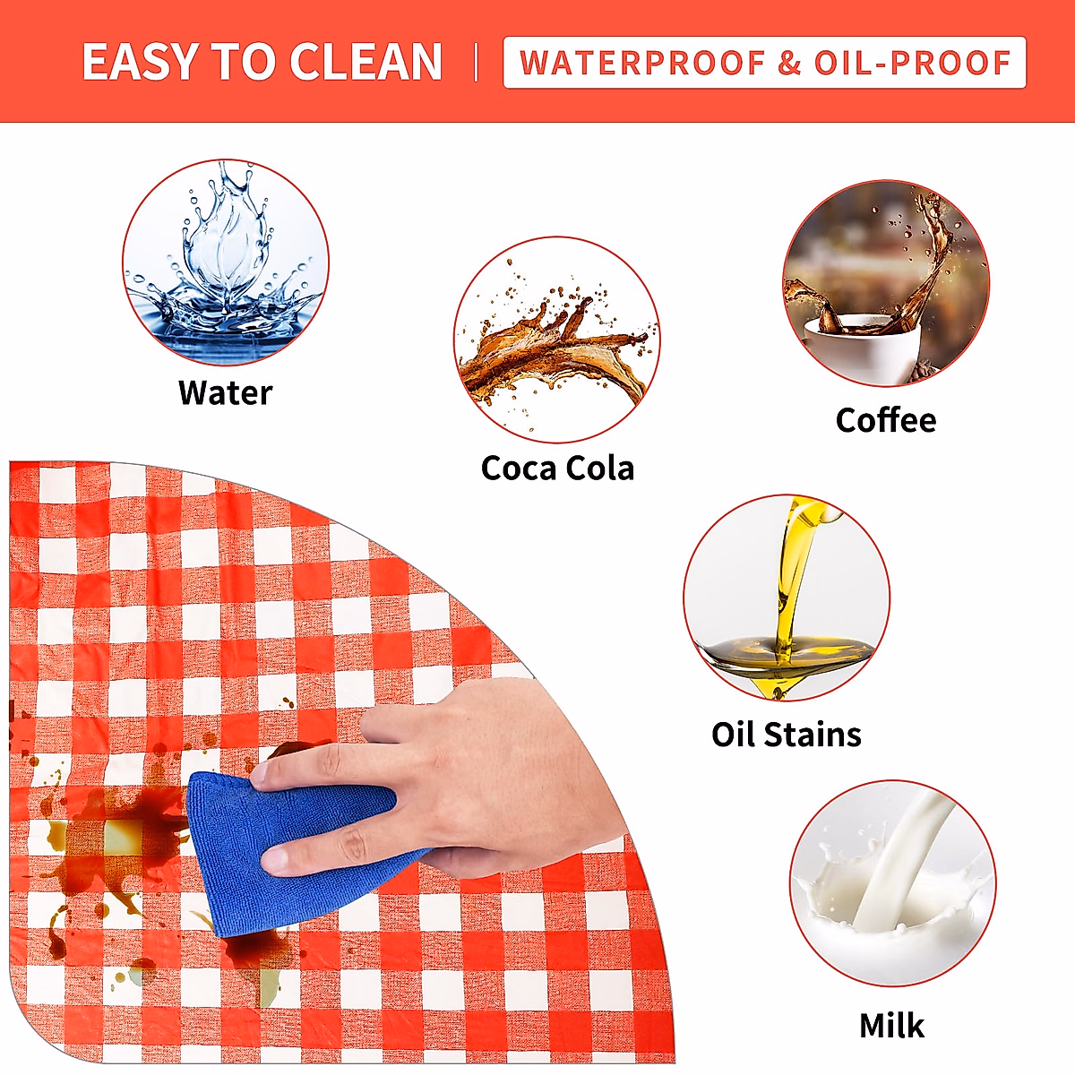 Raweao Picnic Table Cover with Bench Covers - 3 Piece Fitted Picnic Table Cover with Elastic Band and Flannel Backing, Picnic Table Cover for Outdoor, BBQ, Camping (30 X 72 Inch, Red)