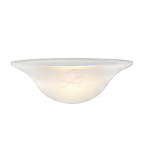 Aspen Creative 23101-31,Alabaster Replacement Glass Shade for Medium Base Socket Torchiere Lamp, Swag Lamp and Pendant, 15-3/4" Diameter x 5-3/4" High