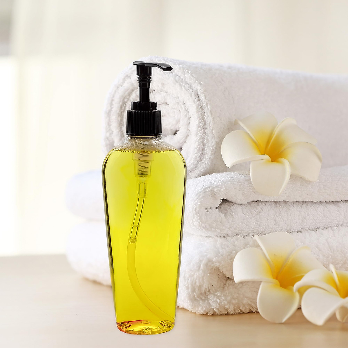 Cornucopia 8-Ounce Clear Oval-Shaped Plastic Lotion Bottles w/Pump Dispensers (8-Pack); Empty Containers for Lotion, Liquid Soap, Baby Care, Hand Care