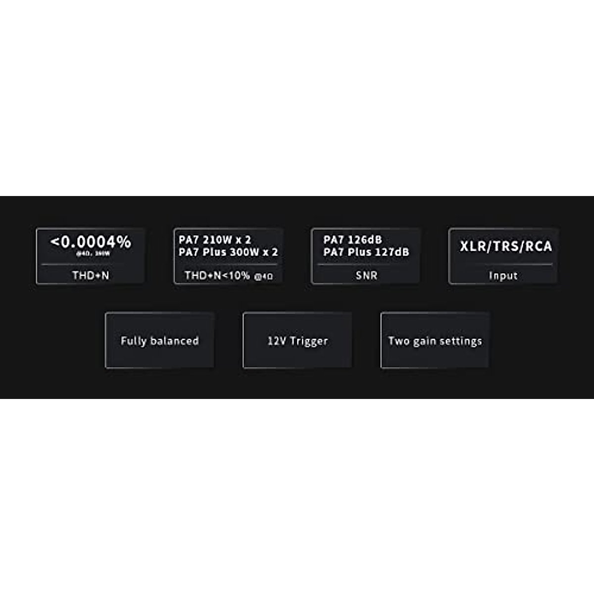 Topping PA7 Series PA7 Plus XLR TRS RCA Input Fully Balanced High Performance Power Amplifiers (PA7 Plus Black)