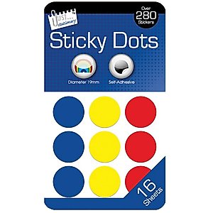 Just stationeryTallon Coloured Sticky DOTS- 19MM- 288PK 9310