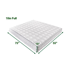 Twin/Full/Queen/King Size Mattress, 10 Inch Hybrid Mattress In a Box, Cooling-Gel Memory Foam Mattress with Motion Isolating, Breathable Mattress for Cooler Sleep Supportive & Pressure Relief, Full