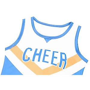 Davsolly Ice Blue Cheerleader Costume for Girls Cheerleading Outfit for kids Cheer Up Halloween Cosplay Birthday Gifts