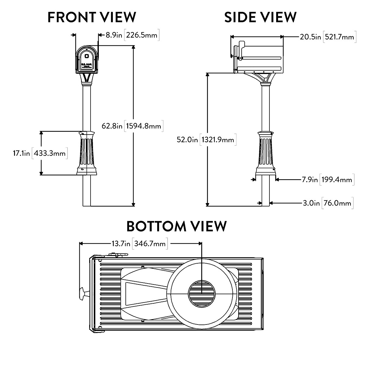 Architectural Mailboxes 7980RZ Roxbury Kit Mailbox, Rubbed Bronze