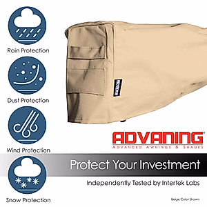 ADVANING All-Weather Protective Cover for 10' wide Retractable Awnings, Heavy-Duty Weather Proof Polyester Fabric, Color: Beige, AC1000-P861T