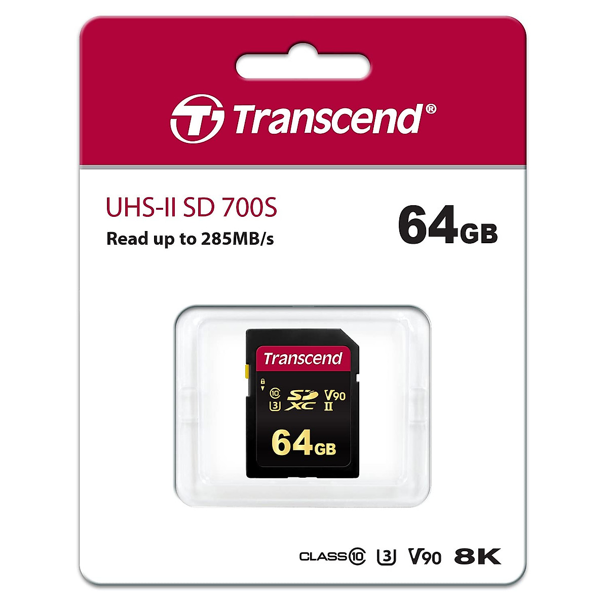 Transcend TS64GSDC700S 64GB UHS-II U3 V90 SDHC Flash Memory Card