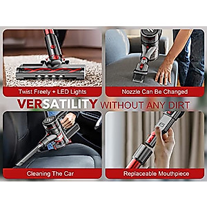 Stick Cordless Vacuum Cleaner with 2200mAh Powerful Lithium Batteries, Up to 35 Mins Runtime, 4 in 1 Lightweight Quiet Vacuum Cleaner Perfect for Hardwood Floor