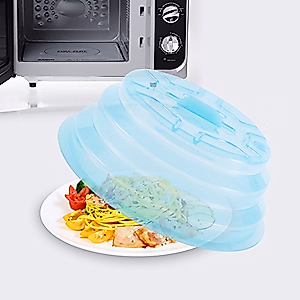 Kichwit Collapsible Silicone Microwave Plate Cover Splatter Guard, Dishwasher Safe & BPA Free, 11”