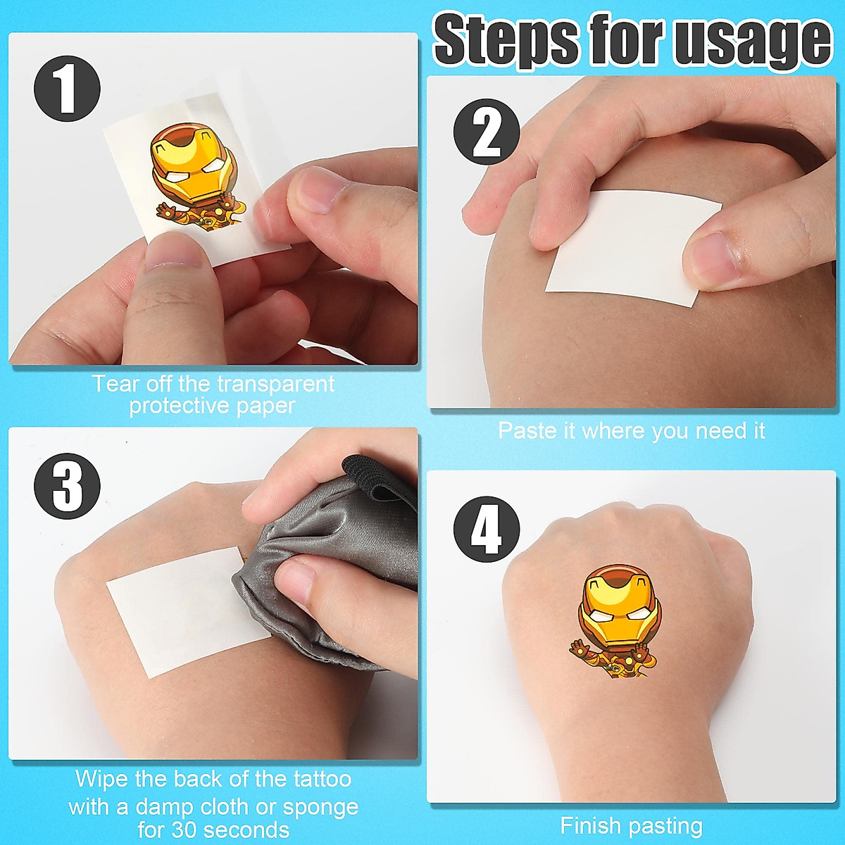 119 Pcs Superhero Party Favors Tattoos Sticker, Teen Hero Tattoos Sticker Waterproof Tattoos For Kids Temporary Tattoos Sticker For Kids Boys Girls Decorate Themed Party Supplies