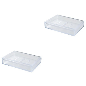 Zerodeko 2 Pcs Kitchen Soap Holder Soap Boxes Soapbox Soap Holder Case Soap Cases Soap Draining Tray Soap Storage Container Soap Dish Soap Draining Dish Soap Tray Drain Rack Drain Tray