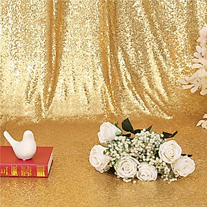 Eternal Beauty Gold Sequin Backdrop, 6x8 Ft Glitter Background Curtains for Shimmer Photography Party Wedding Birthday Back Drop Decor