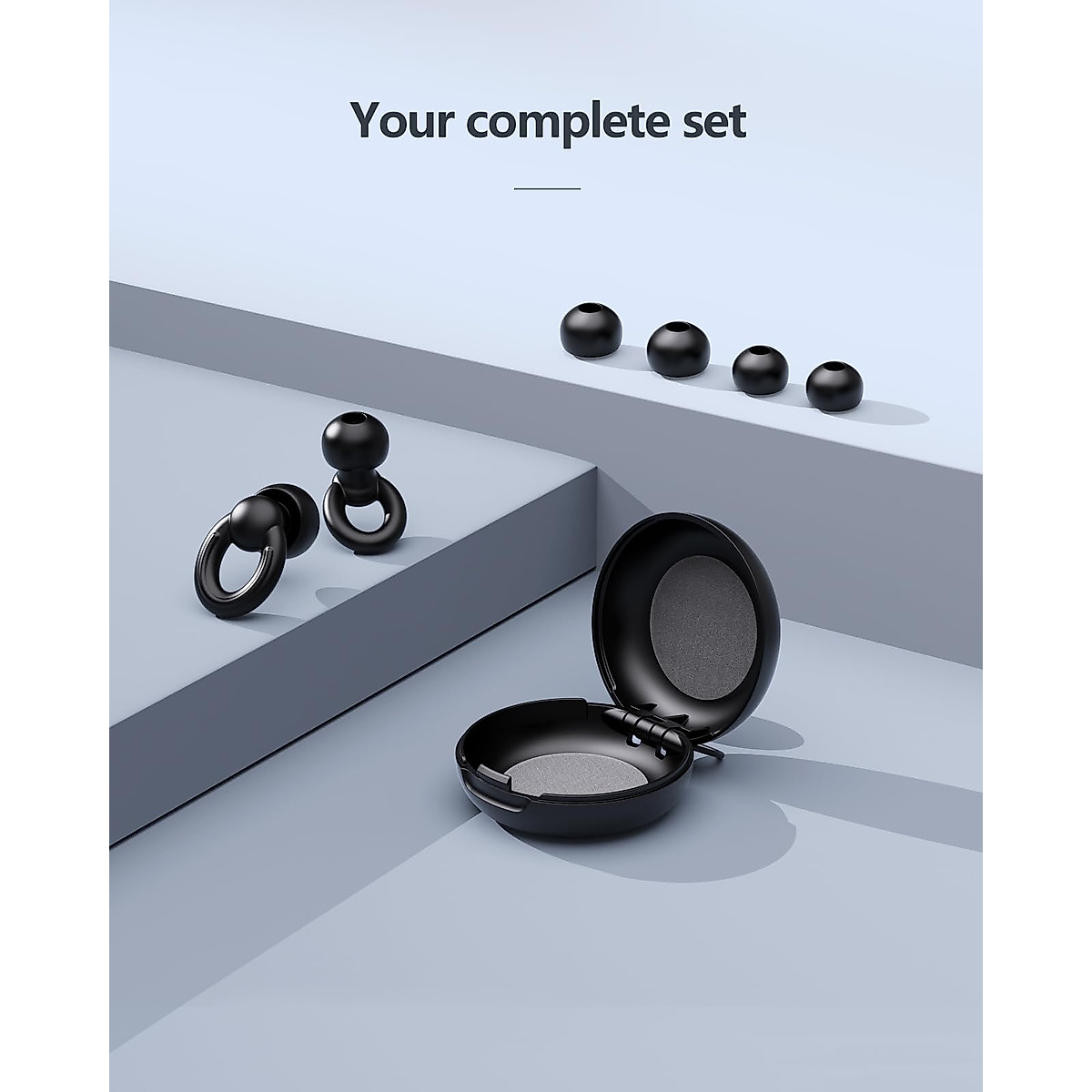 UMEIJA Ear Plugs for Sleeping Noise Cancelling Reusable Earplugs 6 Pieces with Storage Case for Noise Reduction 35dB Soft Hearing Protection Ear Plugs for Concert Work Study Travel