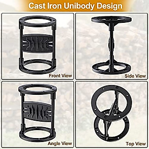 PooLuck 2023 Newest Firewood Kindling Splitter, Kindling Log Wood Splitter Cracker, Cast Iron Manual Log Splitter Wedge with Double-Edge Wood Splitting Wedge, Heavy Duty Firewood Splitter Wood Cracker